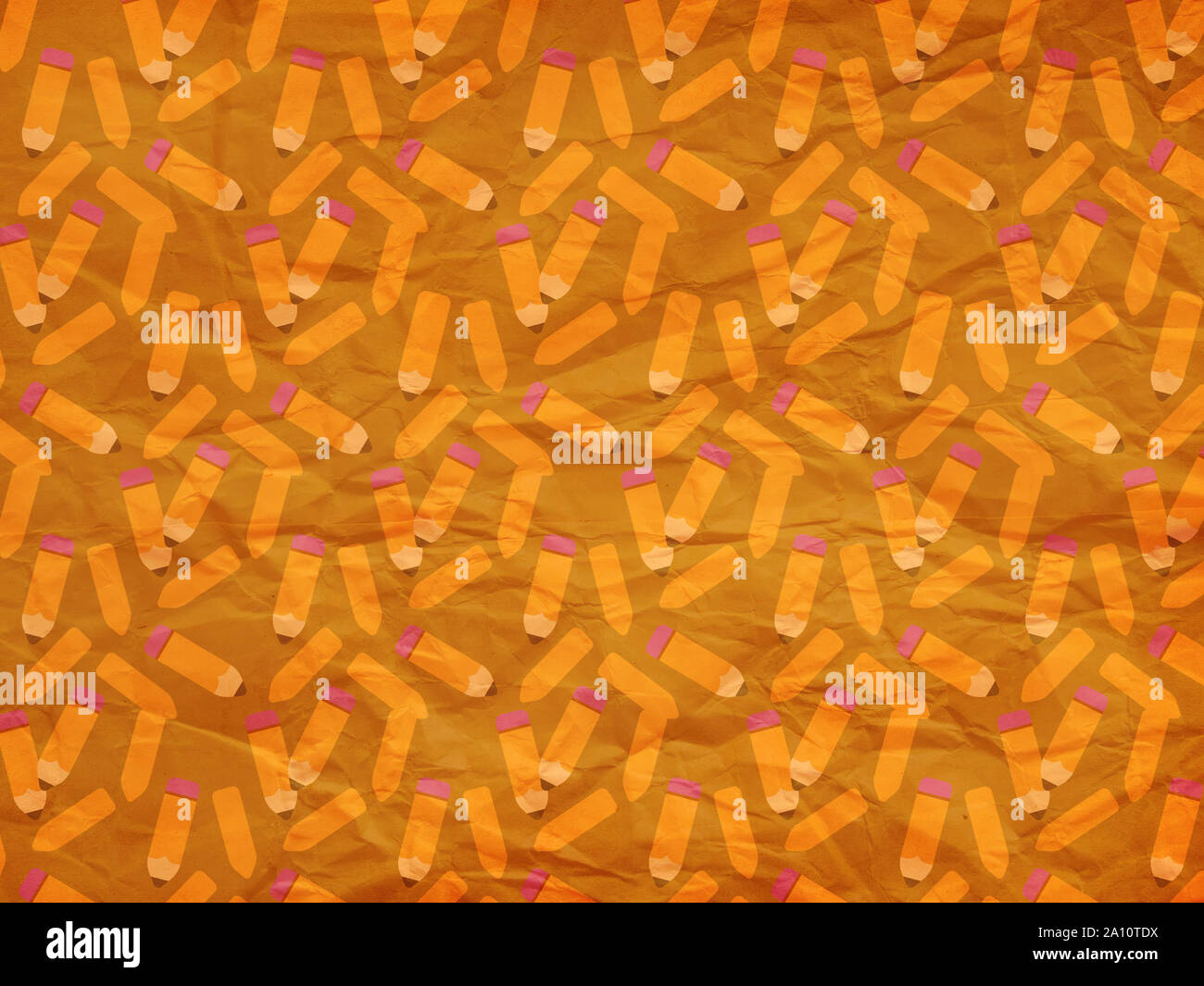 Illustration of cute cartoon pencils pattern paper background Stock ...