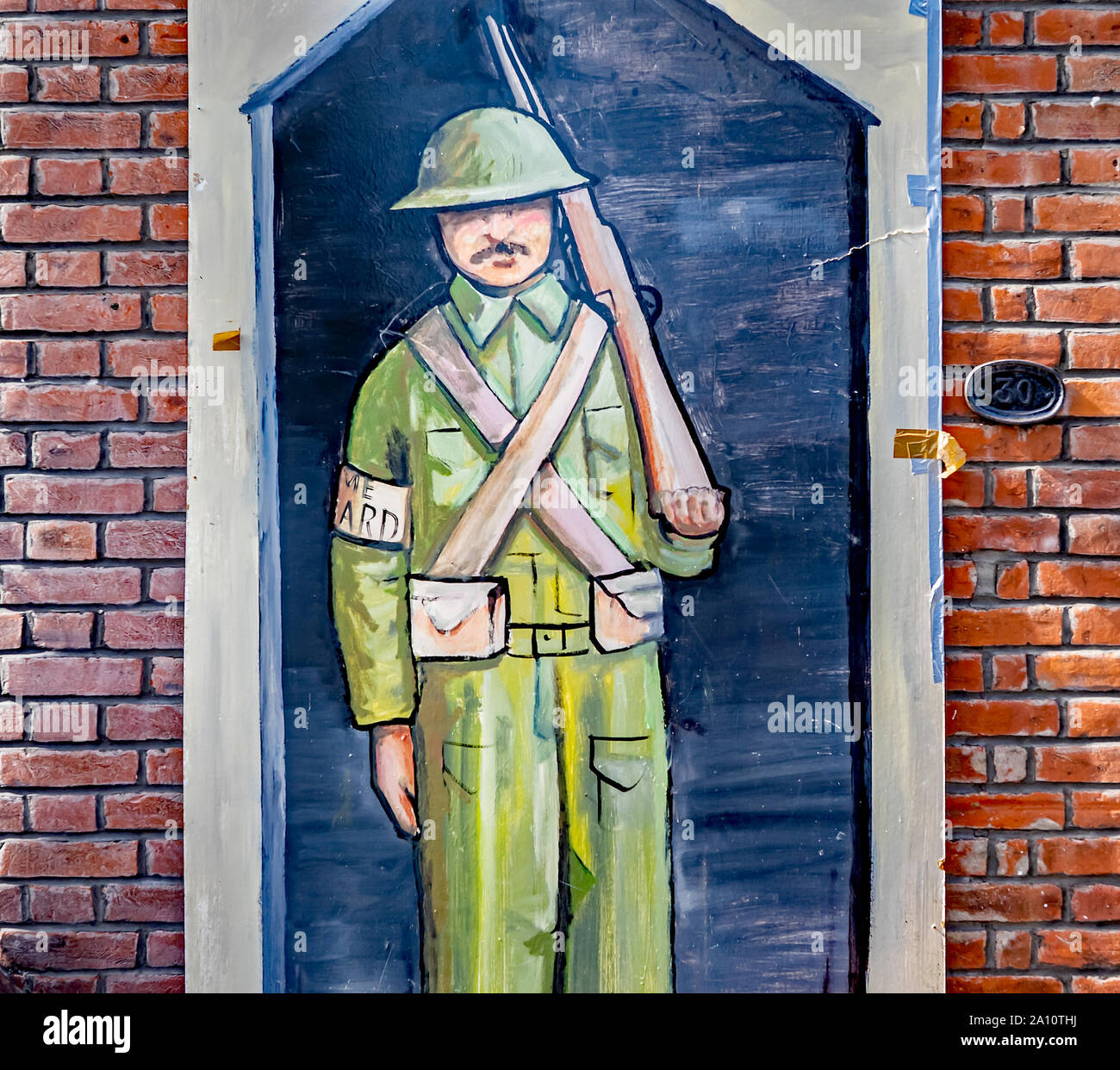 Soldier mural on a property on Sheringham High Street in celebration of ...