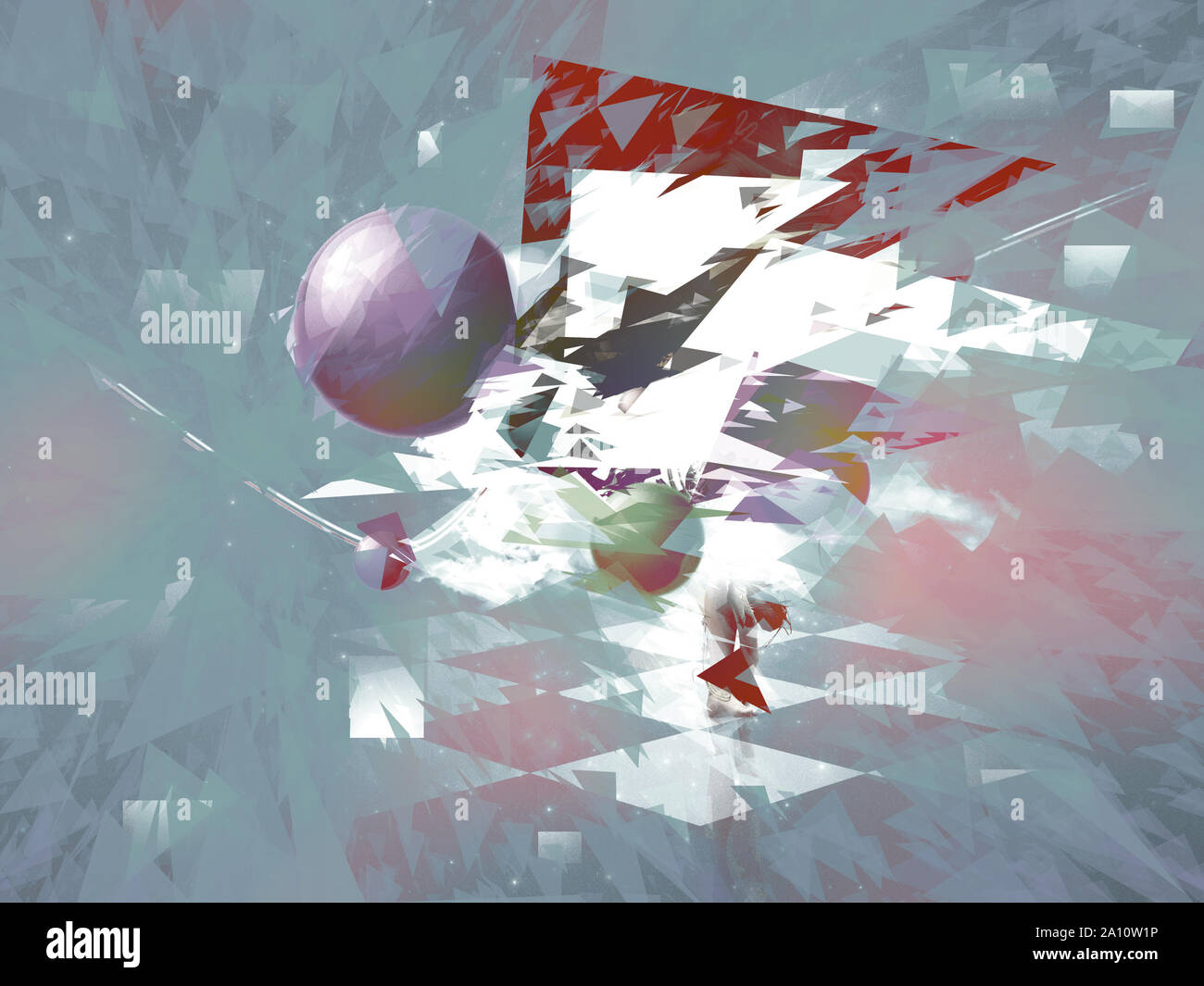 Abstract background with broken pieces in triangle shape Stock Photo ...