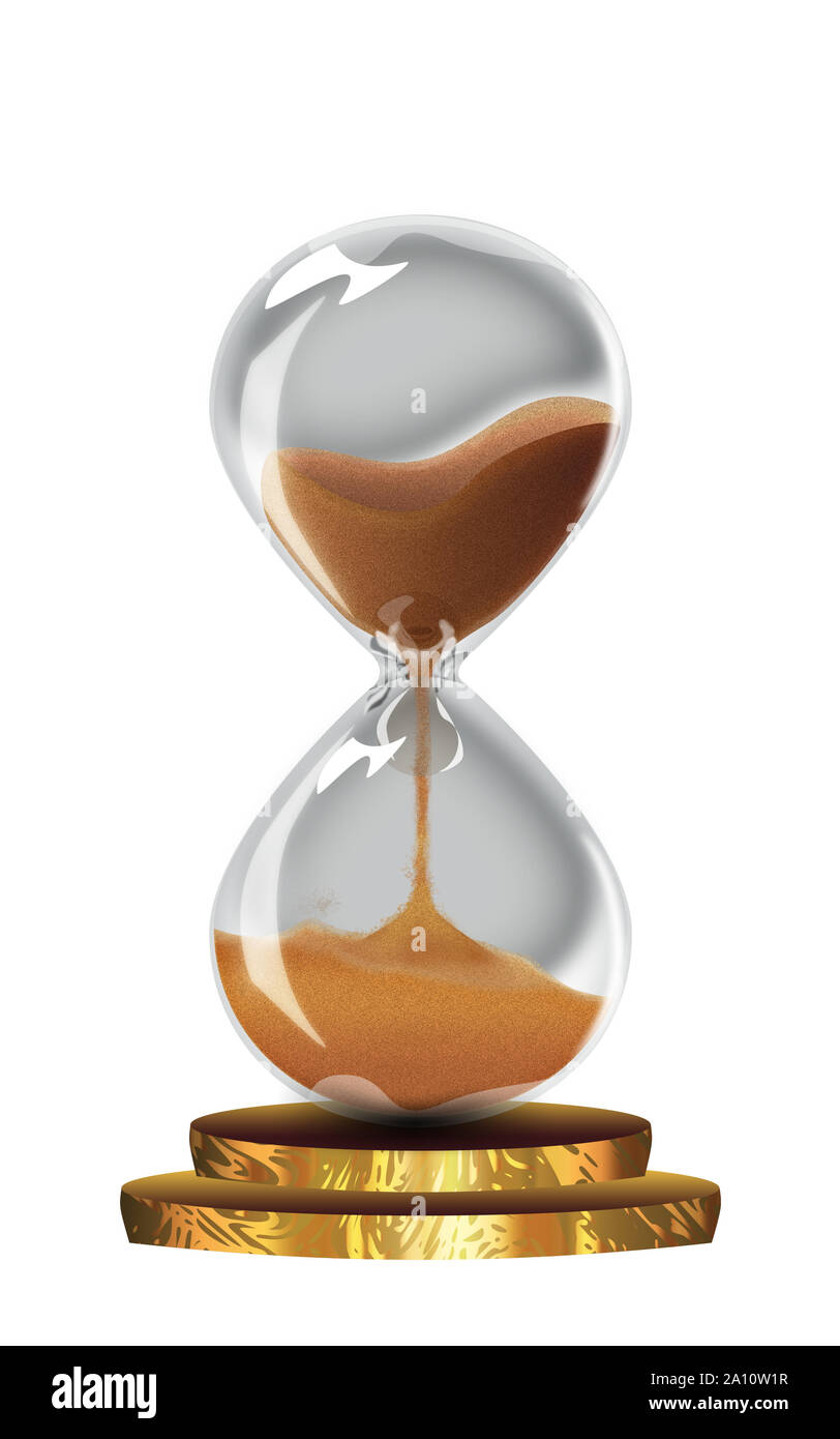 Decorative vintage style hourglass design on white background Stock ...
