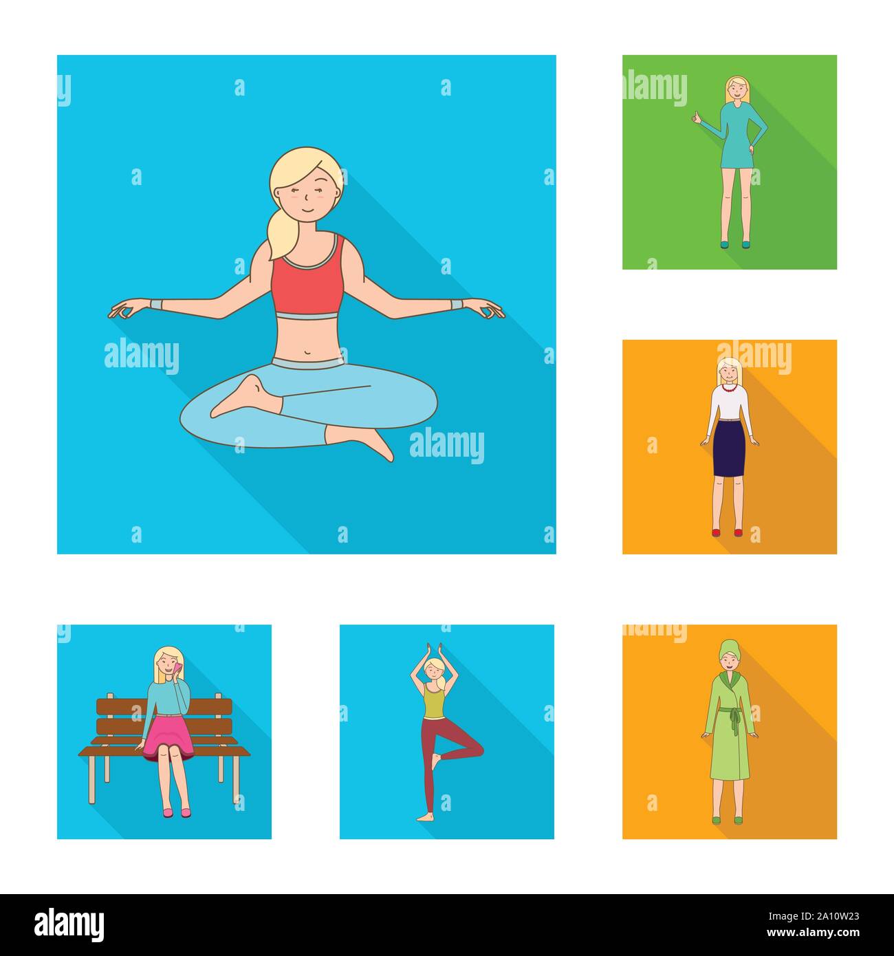 Vector illustration of woman and body symbol. Collection of woman and ...