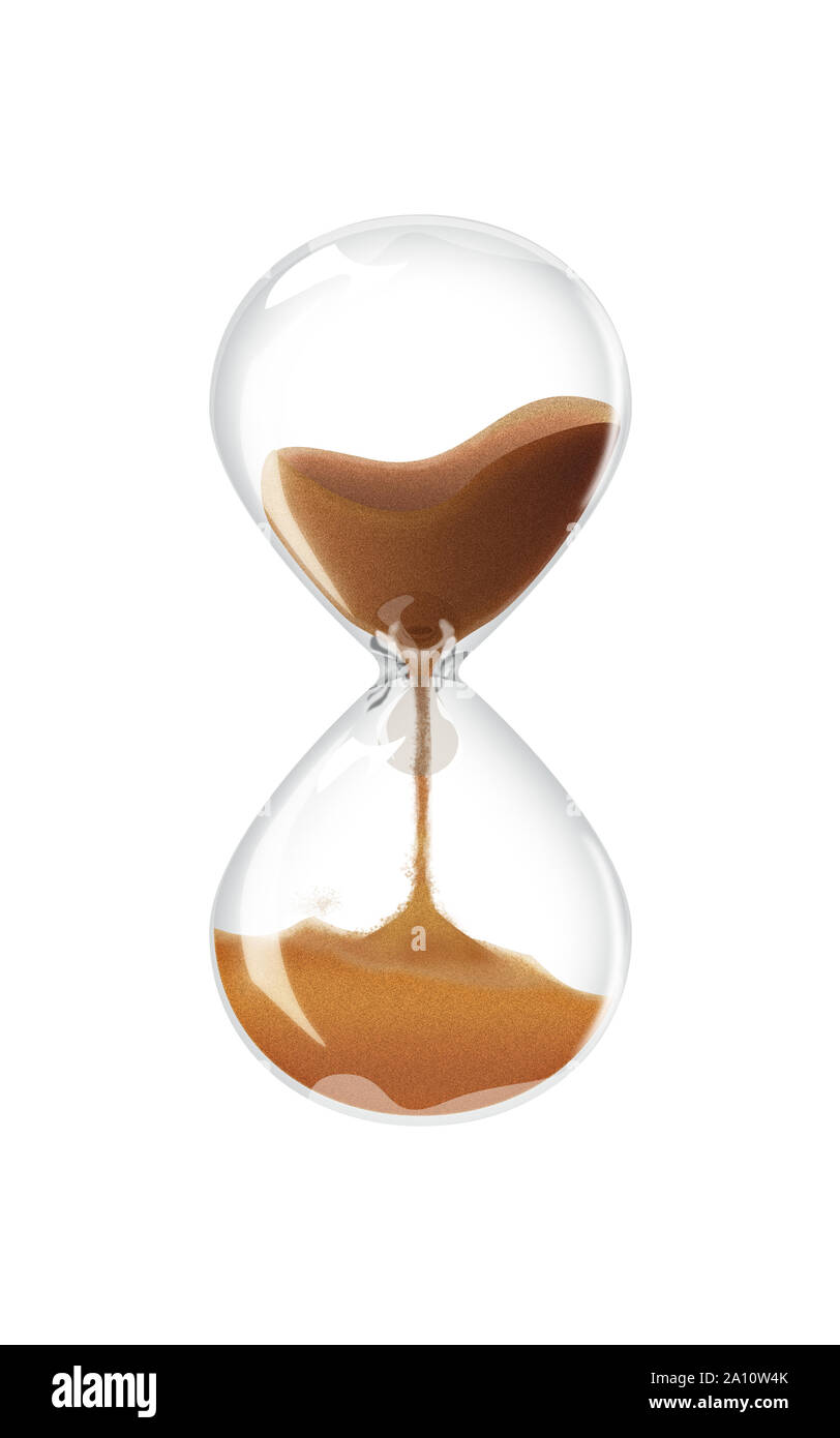 Decorative vintage style hourglass design on white background Stock ...