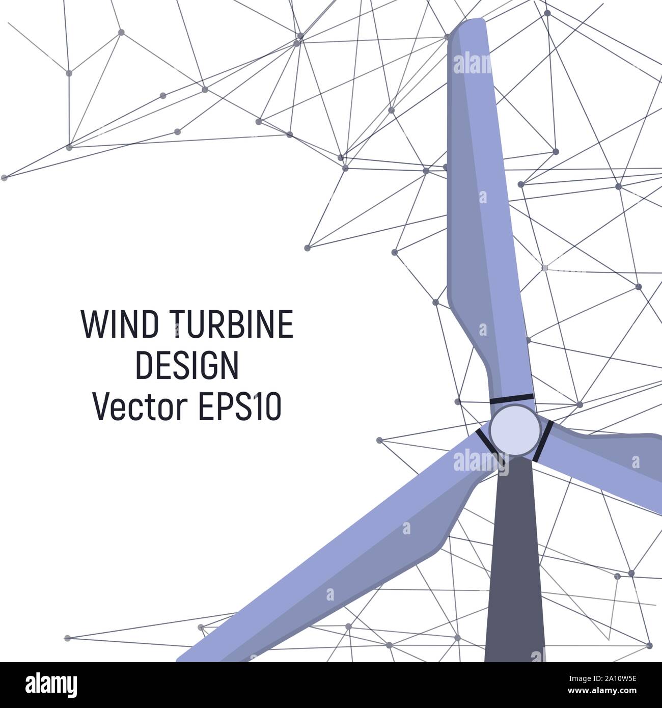 Windmill turbine. Electricity generation. Vector illustration Modern ...