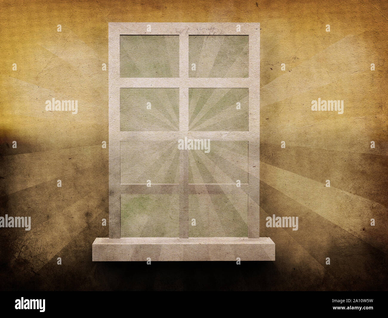 Grunge window in the destroyed old house background Stock Photo - Alamy