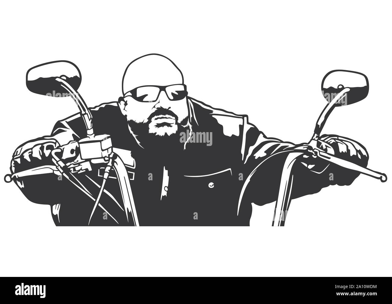 Motorbike rider front view Stock Vector Images - Alamy