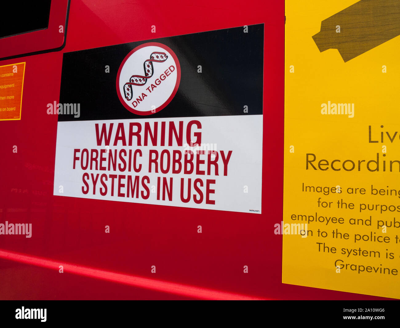 Forensic robbery systems warning sign hi-res stock photography and ...