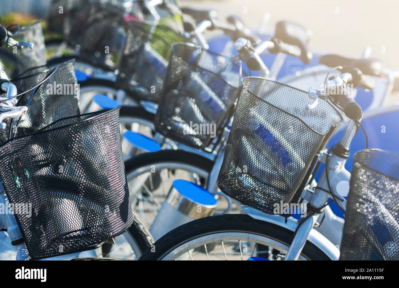 Bicycle rental service, city eco transportation concept Stock Photo - Alamy