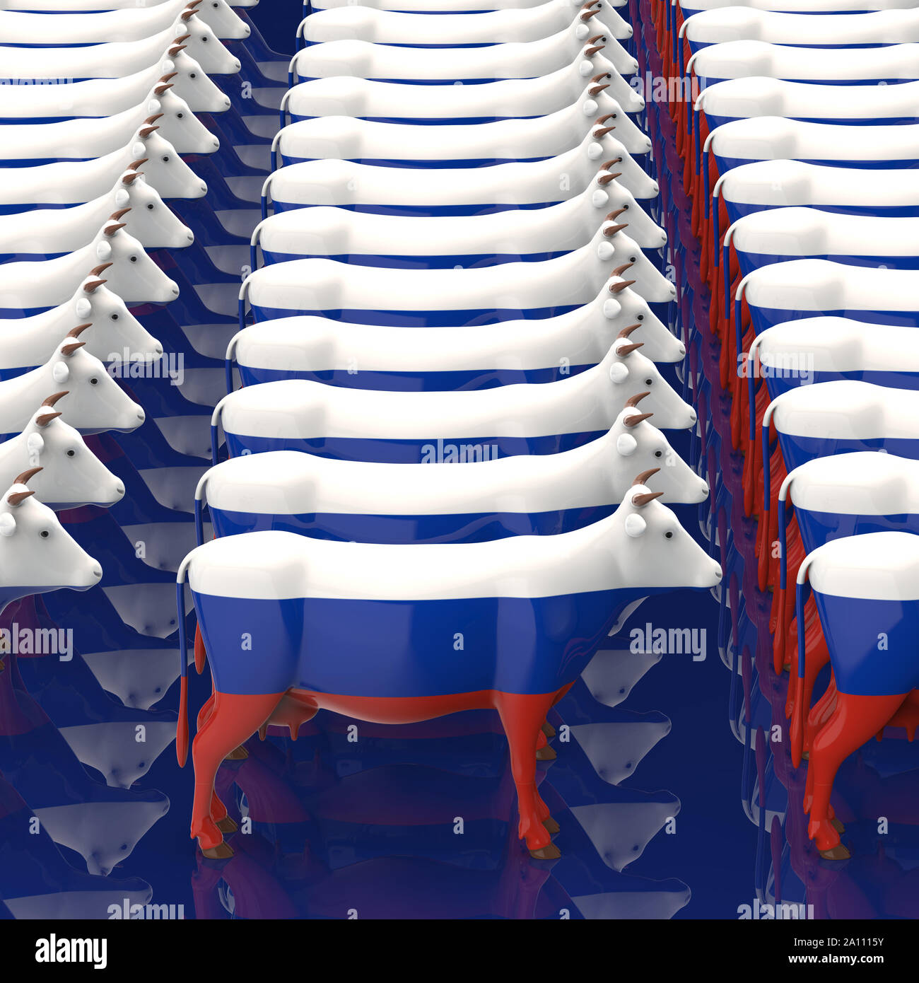 Cow concept - 3D Illustration Stock Photo - Alamy