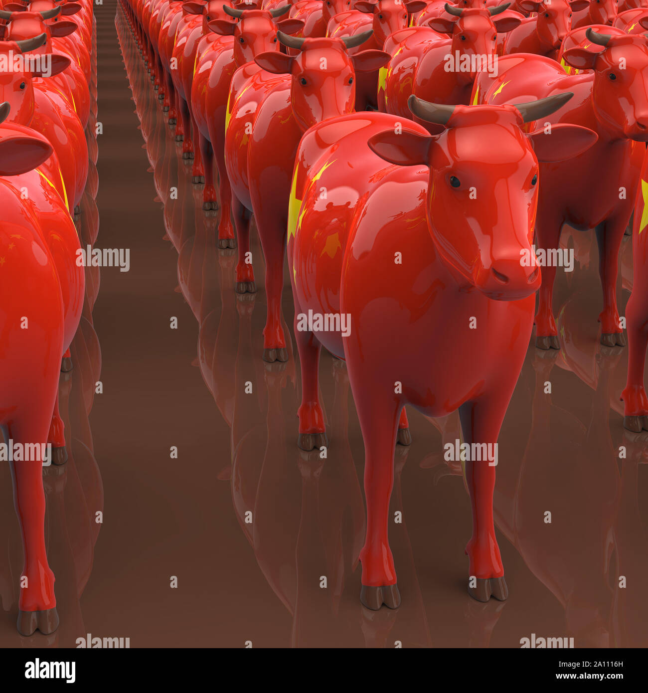 Cow concept - 3D Illustration Stock Photo - Alamy