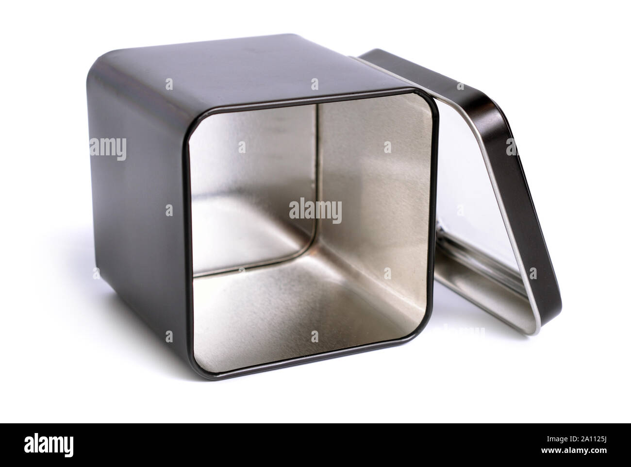 Black metal box with a transparent lid isolated on white Stock Photo ...