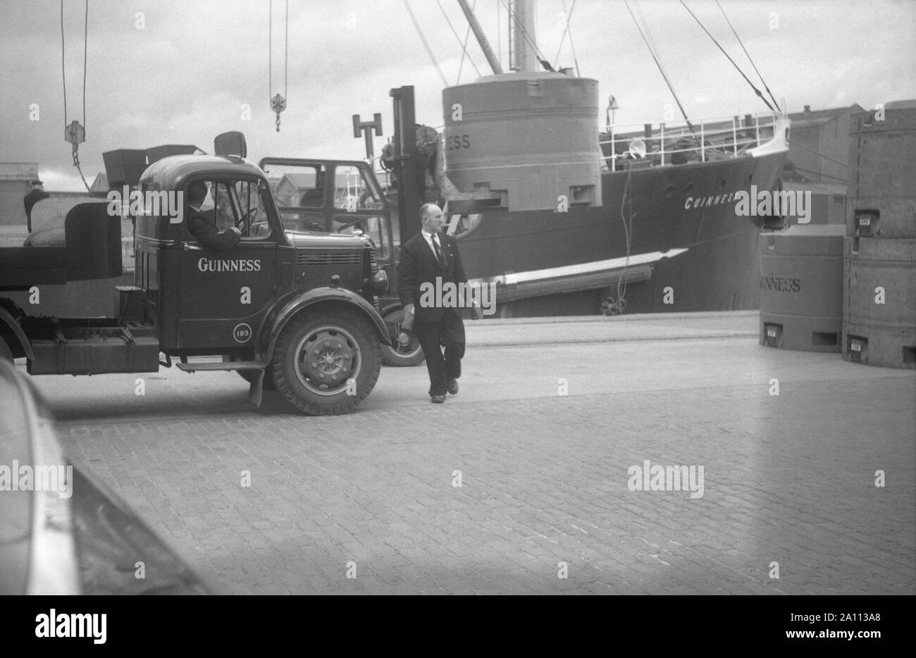 Shipping Guinness beer in giant metal beer kegs (transportable tanks ...