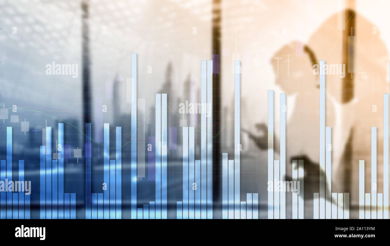 Stock Market Graph and Bar Candlestick Chart Stock Photo - Alamy