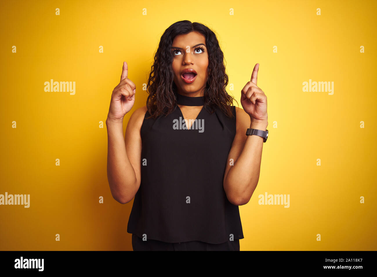 Transsexual transgender elegant businesswoman standing over isolated ...