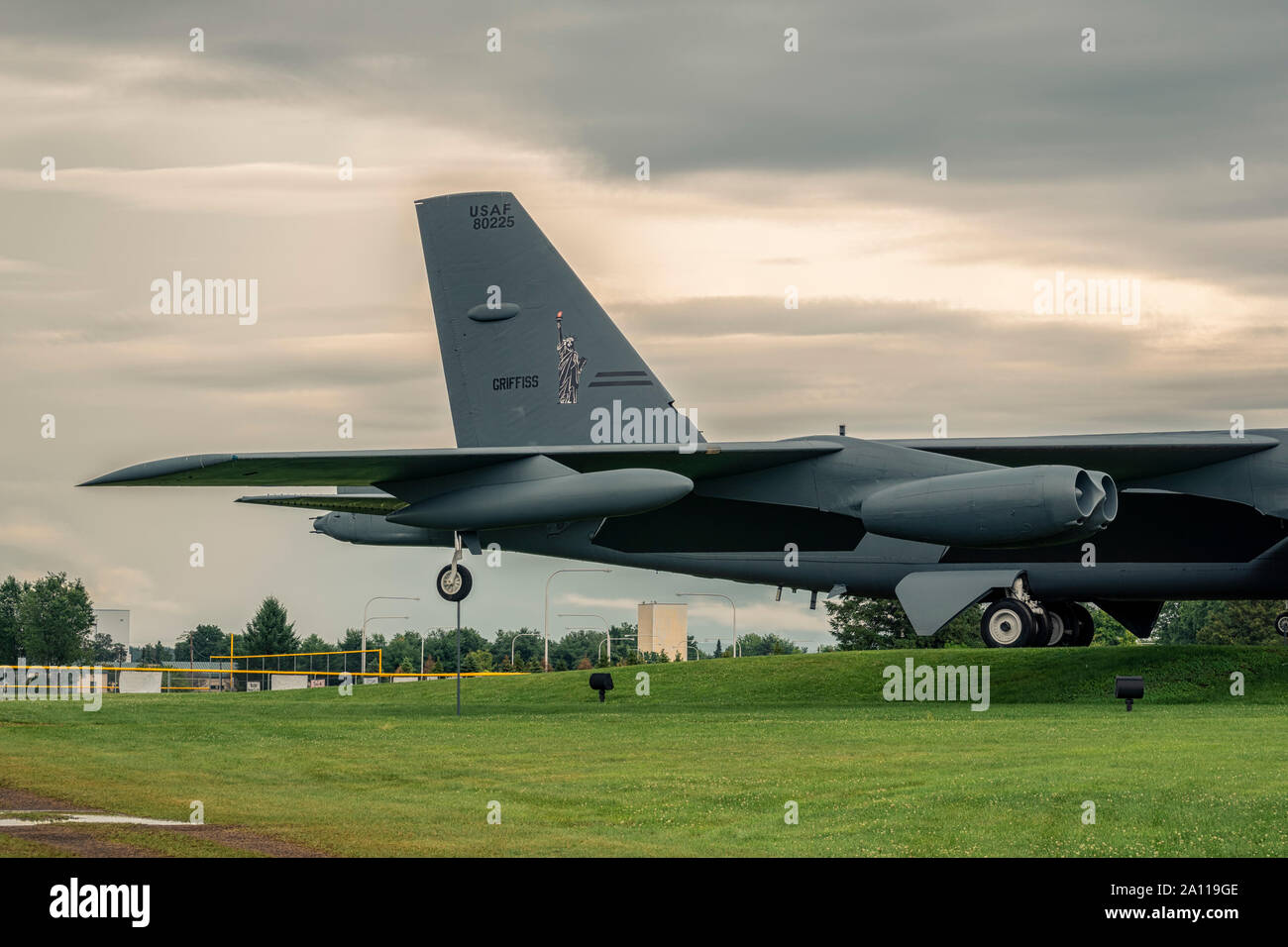View of Parked Aircraft Tail Stock Photo - Alamy
