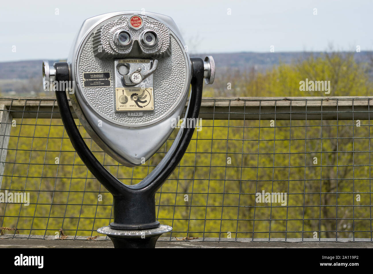 A Coin Operated Tower Optical Viewer on the Observation Deck of Utica ...