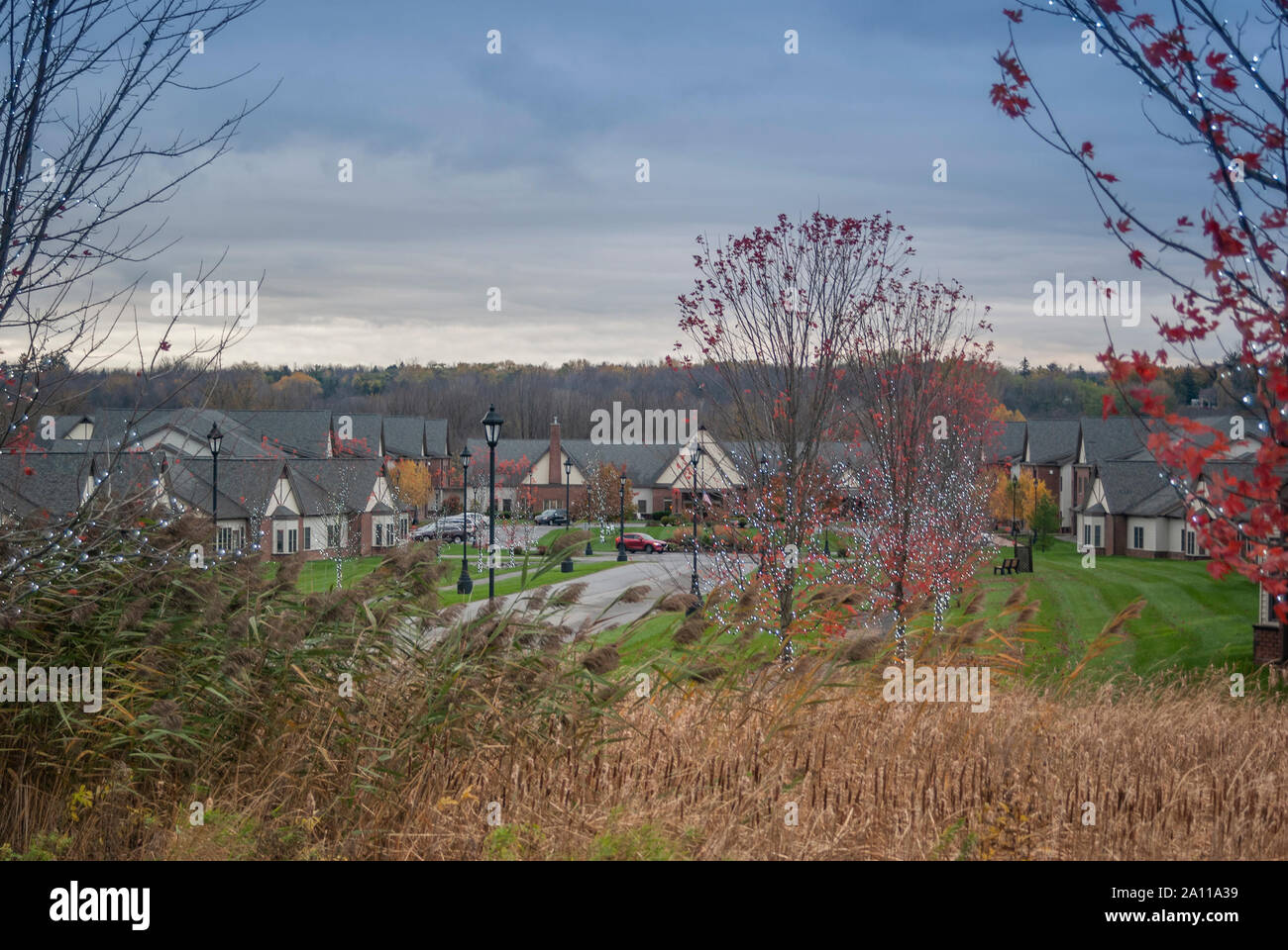 New Hartford, New York - NOV 6, 2017: Landscape View of the Upscale ...