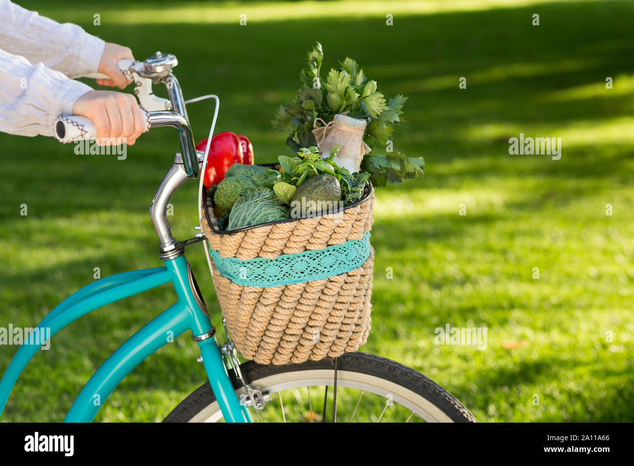 Farm girl on bike hi-res stock photography and images - Alamy