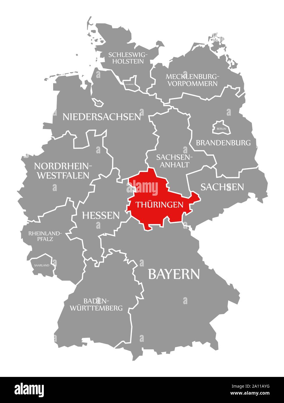 Germany highlighted in map hi-res stock photography and images - Alamy