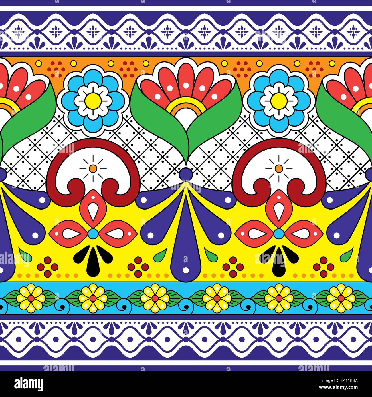 Mexican Talavera pottery vector seamless pattern, repetitive background ...