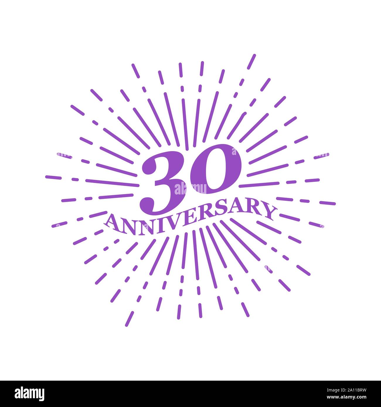 Congratulatory inscription for the anniversary of 30 years. Flat design ...
