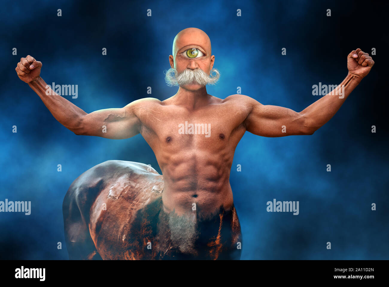 Centaur cyclops flexing his muscles Stock Photo - Alamy