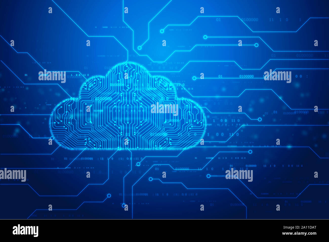 2d illustration of Cloud computing, Cloud Computing Concept, Cloud computing technology internet ...