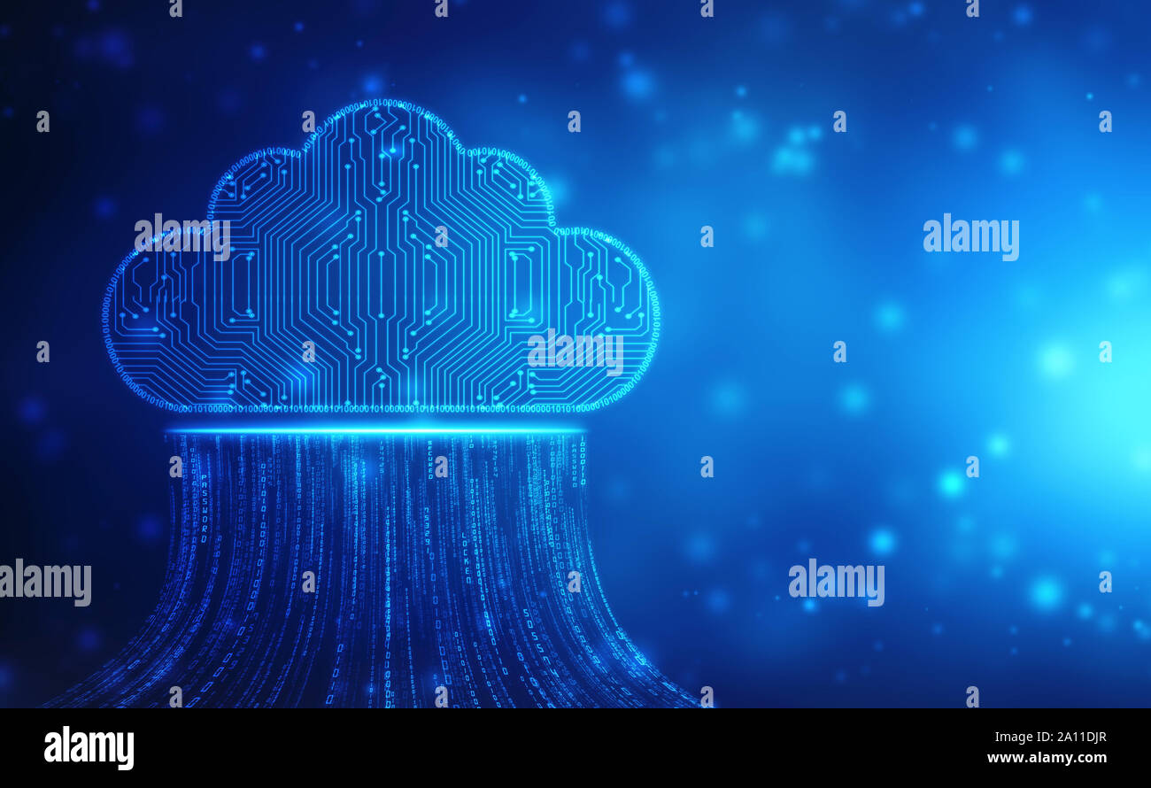 2d illustration of Cloud computing, Cloud Computing Concept, Cloud computing technology internet ...