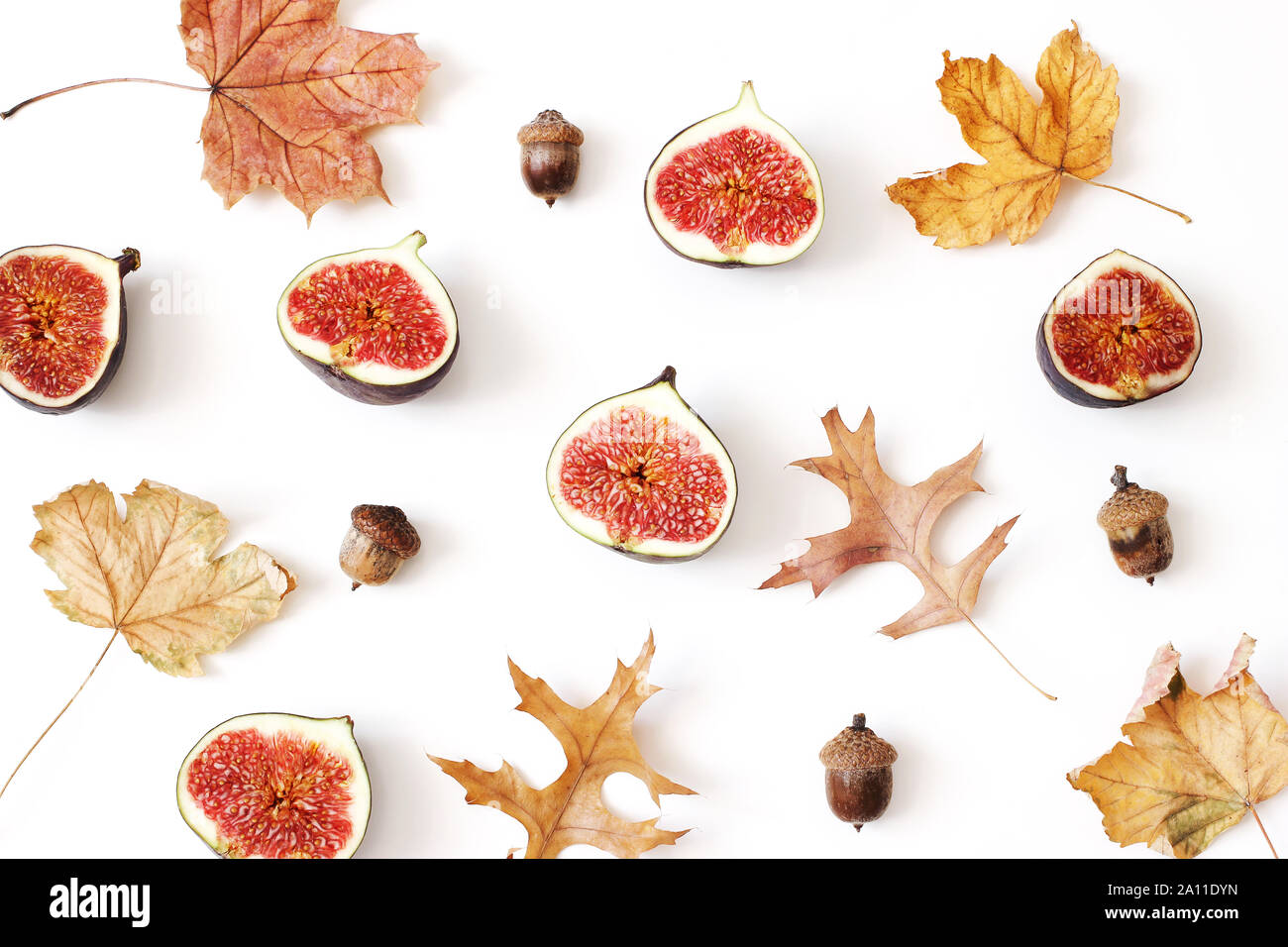 Autumn, fall creative composition of ripe purple figs. Fresh fruit ...