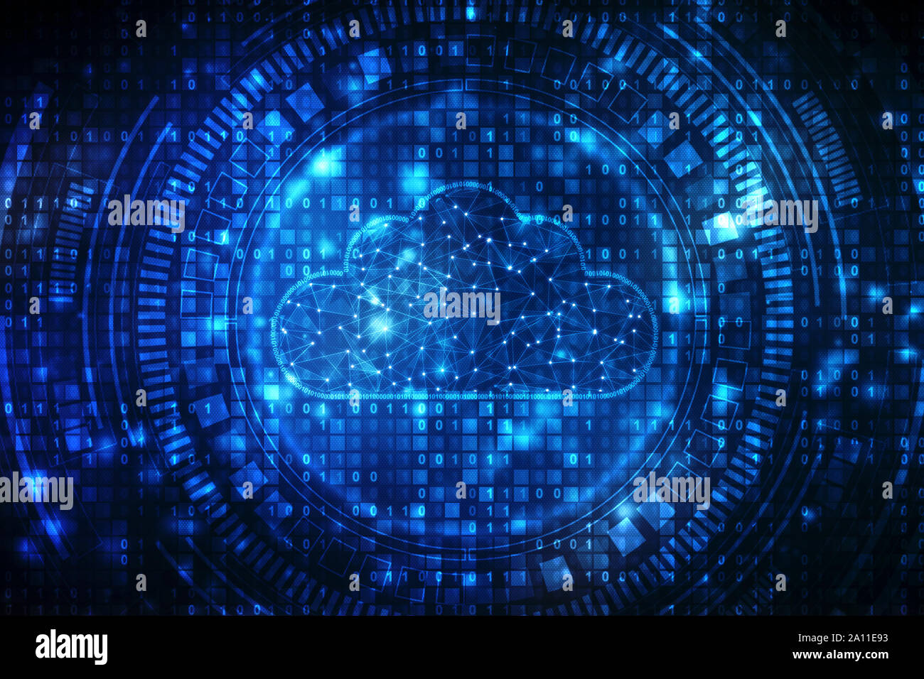 2d illustration of Cloud computing, Cloud Computing Concept, Cloud computing technology internet ...