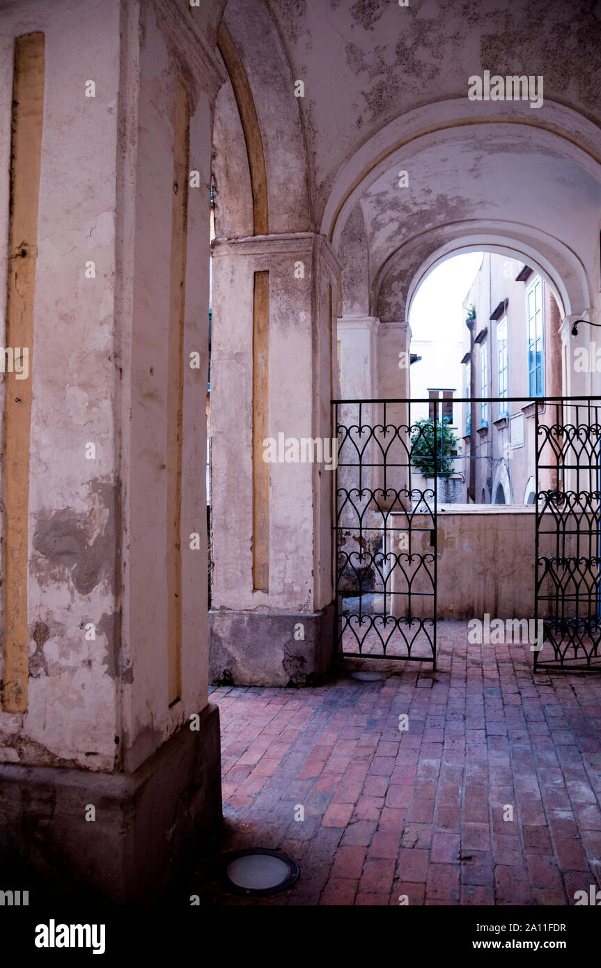 Repeating arches on a porch on the island of Capri in Italy Stock Photo ...