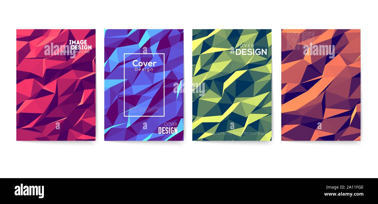 Future geometric patterns. Minimal covers design. Colorful halftone ...