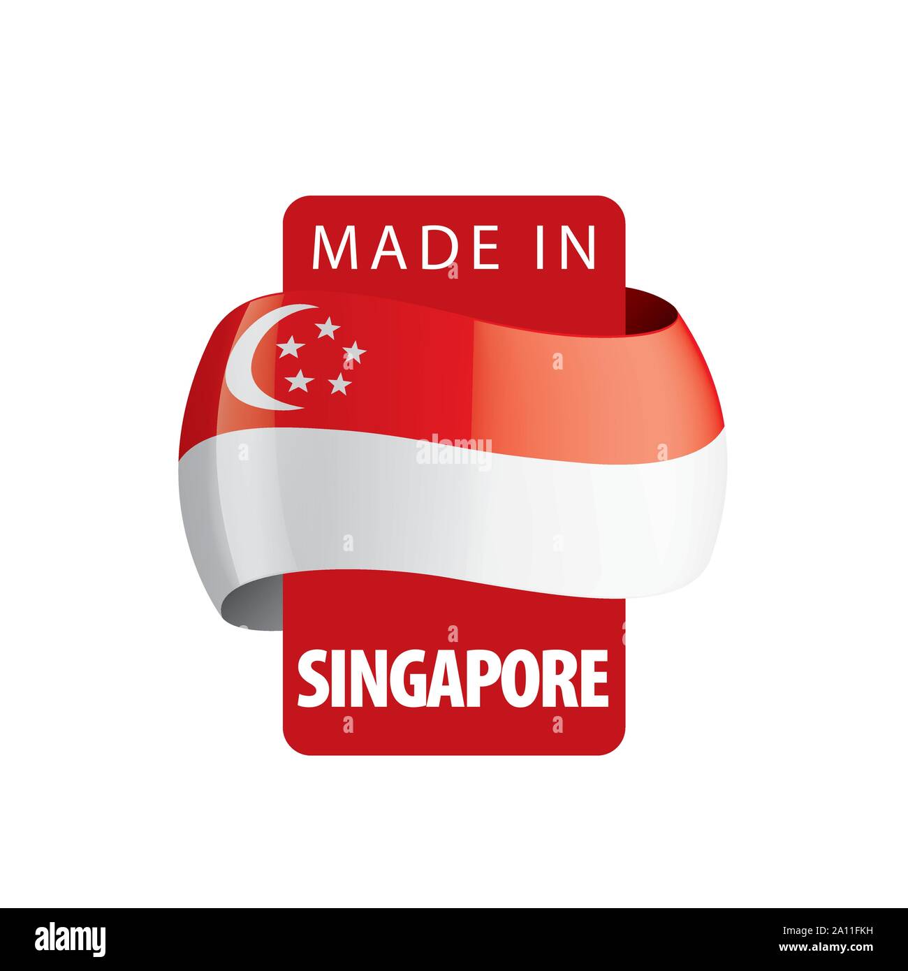 Singapore flag, vector illustration on a white background Stock Vector ...