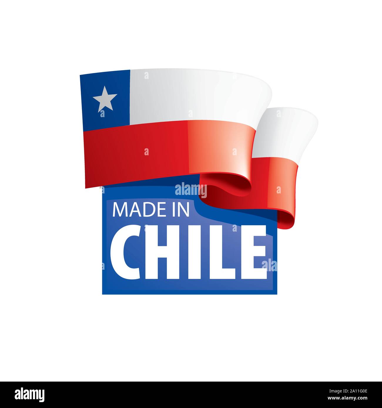 Chile flag, vector illustration on a white background Stock Vector ...