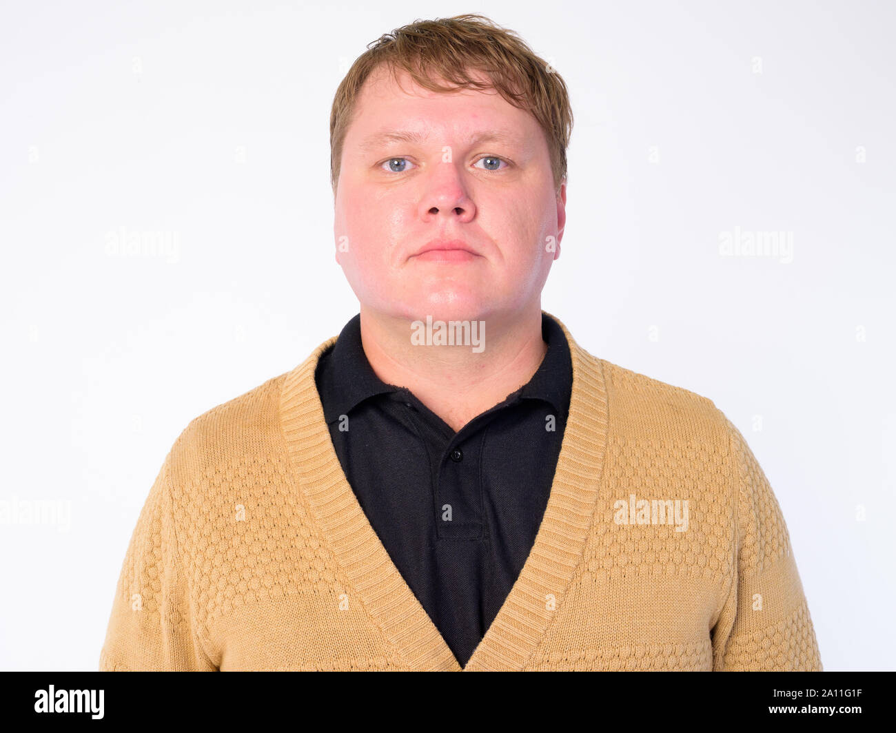 Face of overweight man looking at camera Stock Photo - Alamy