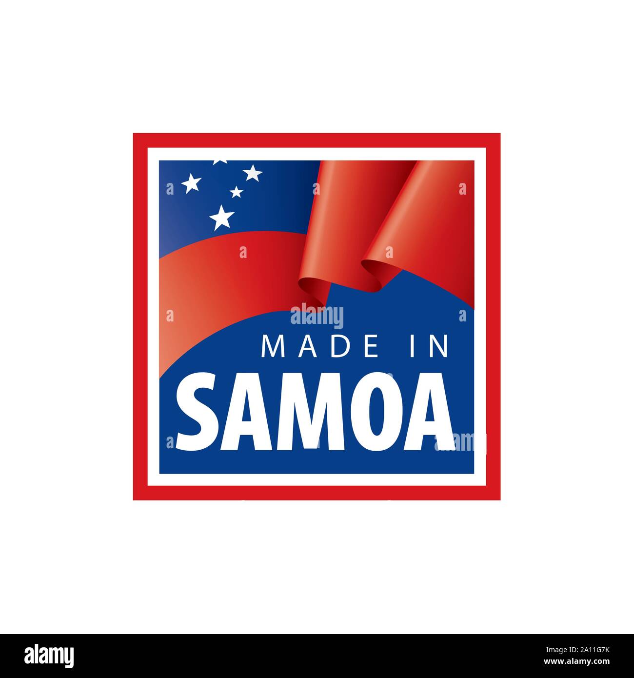 Samoa flag, vector illustration on a white background Stock Vector ...