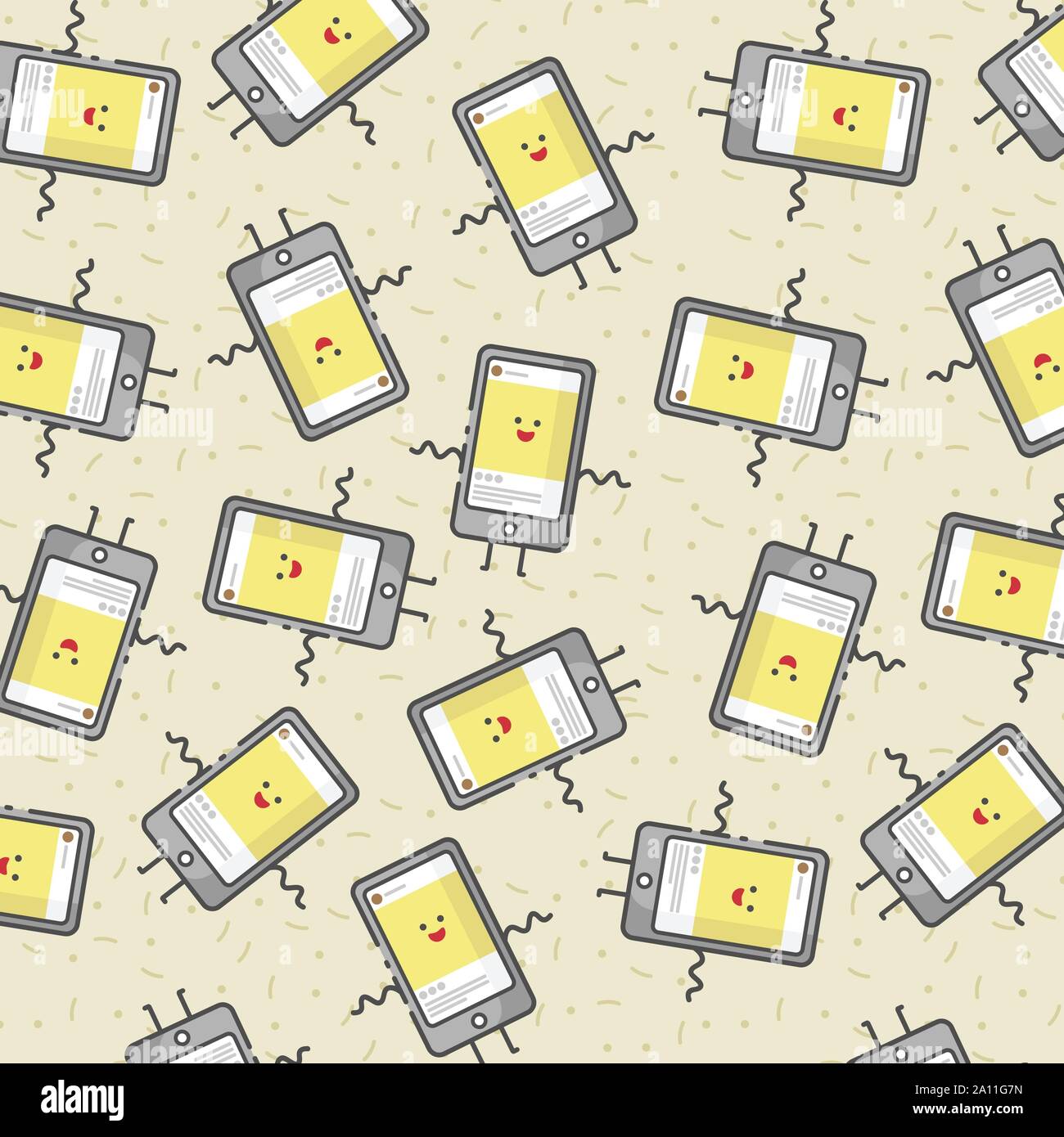 A Cute Smartphone Illustration Background for You Stock Vector Image ...