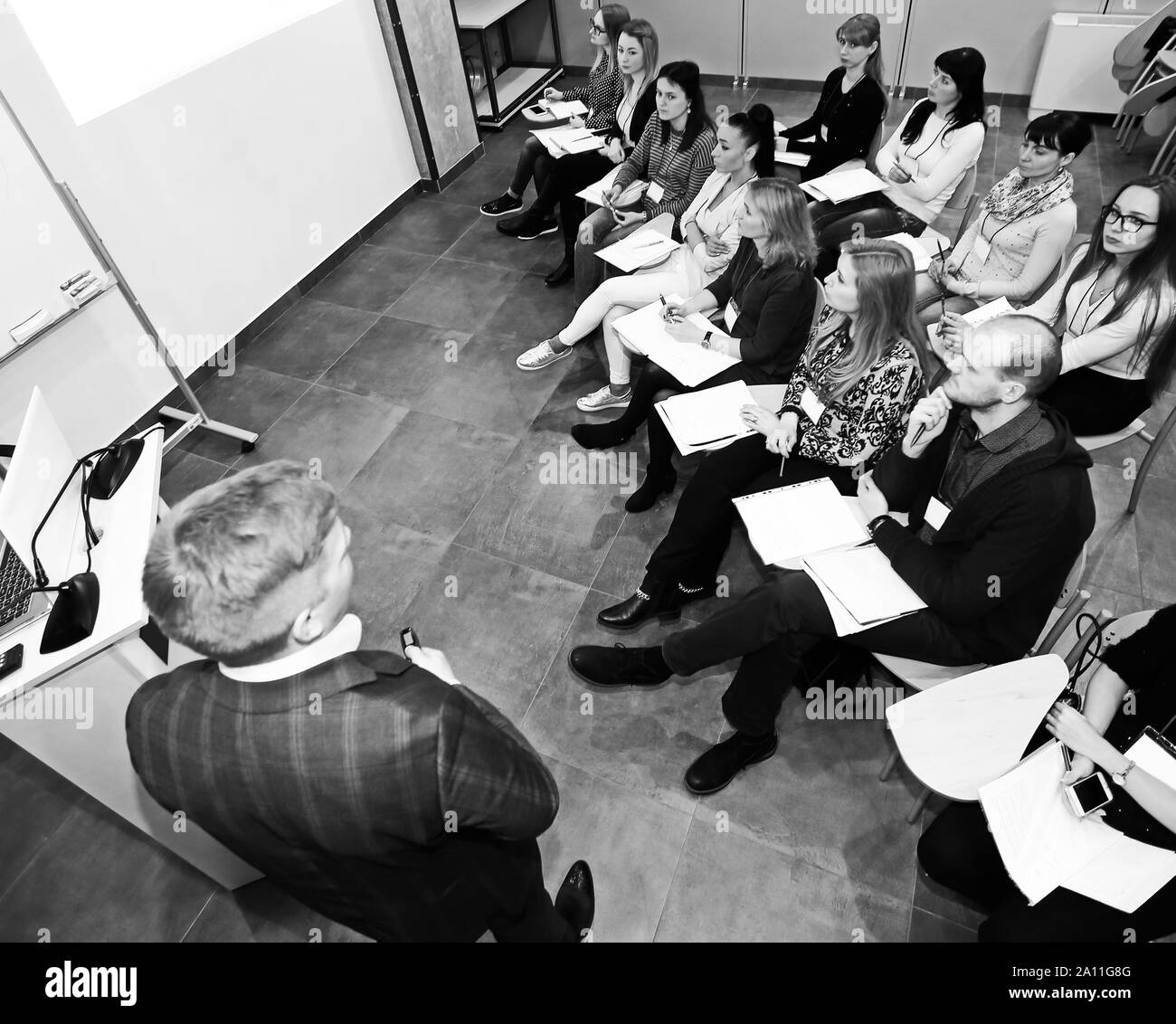 Audience screen Black and White Stock Photos & Images - Alamy