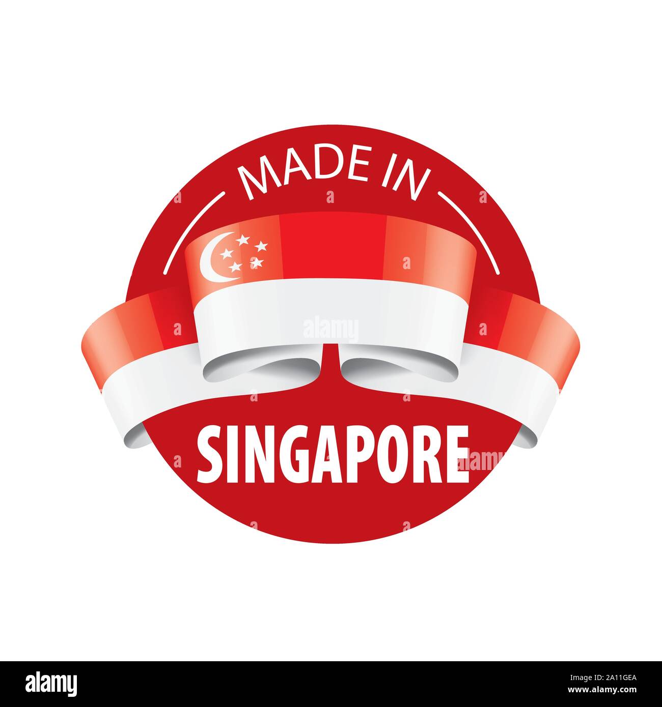 Singapore flag, vector illustration on a white background Stock Vector ...