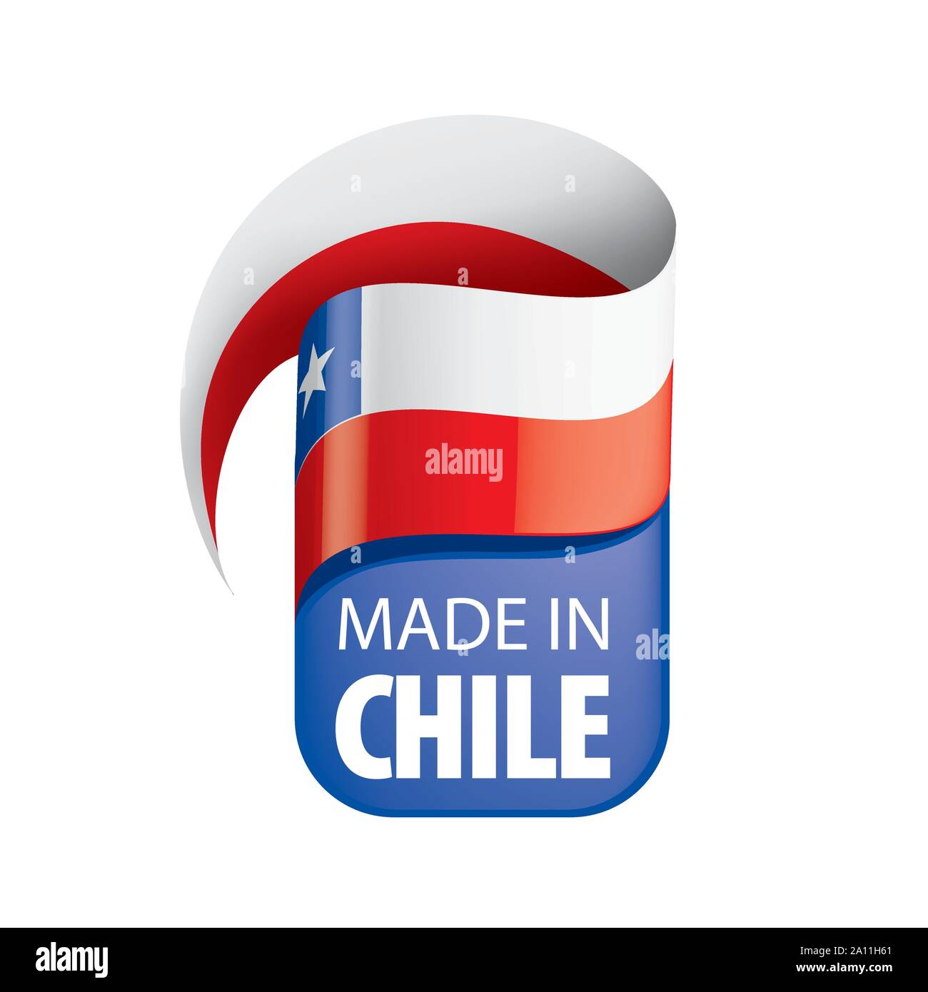 Chile flag, vector illustration on a white background Stock Vector ...