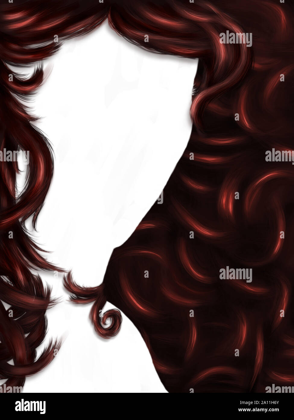 Abstract curly brown hair with white background Stock Photo - Alamy