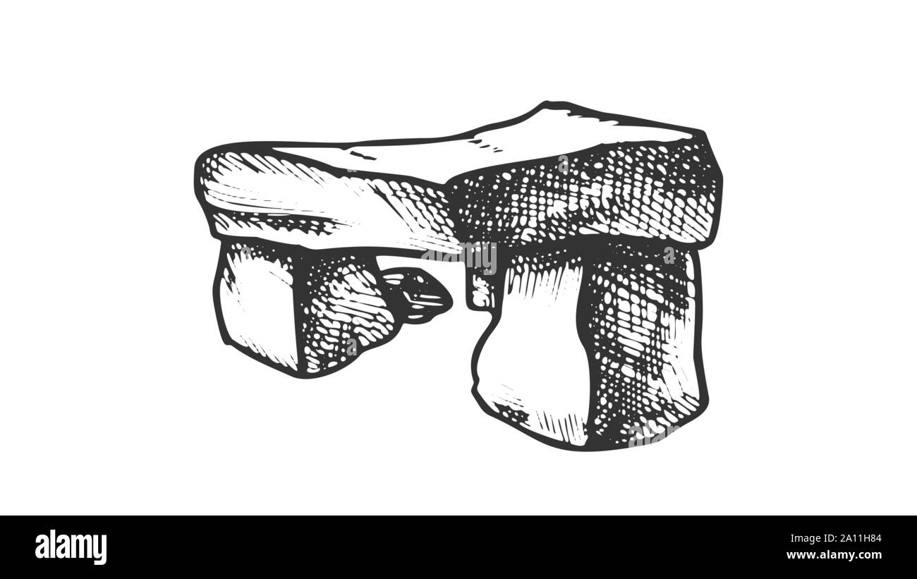 Stone Rock Decorative Element Monochrome Vector Stock Vector Image ...