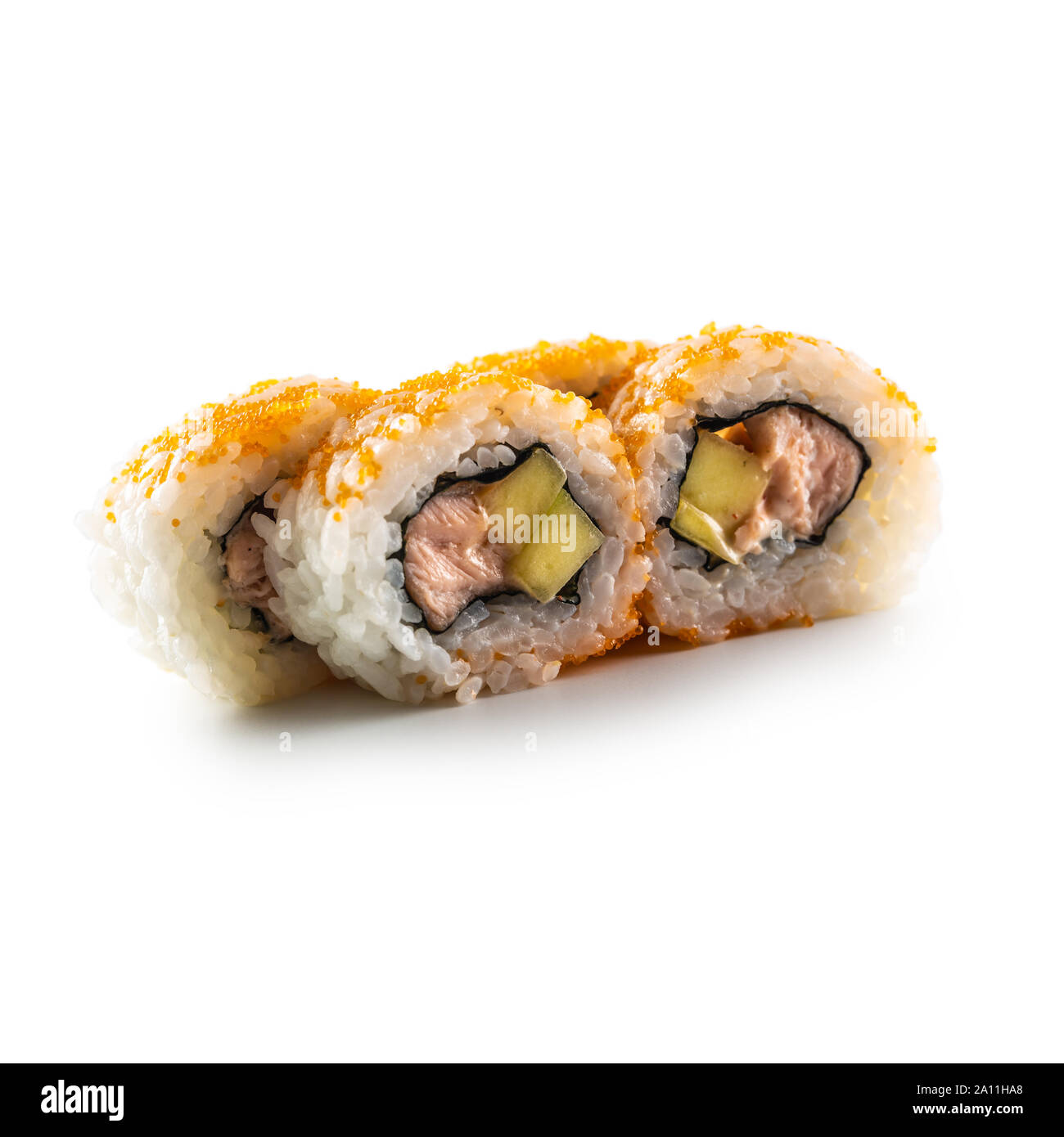 Sushi california roll different types isolated on white background ...