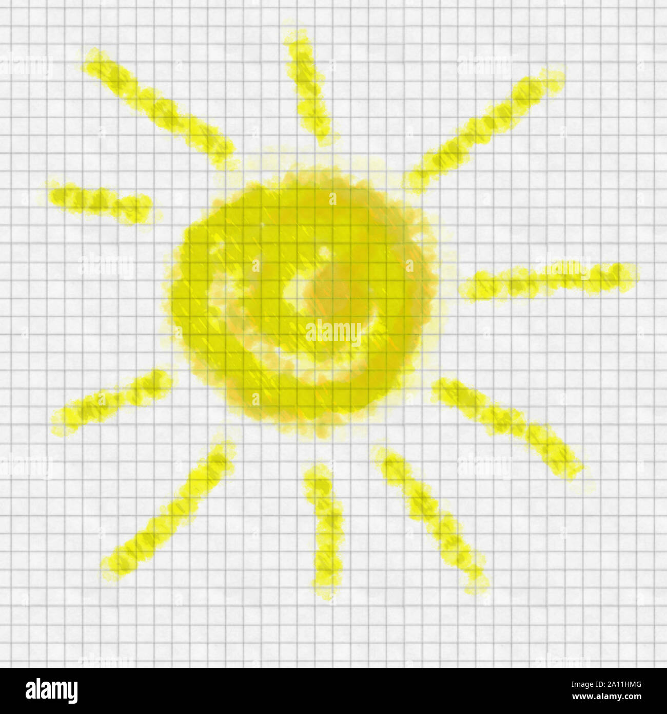 Abstract hand drawn sun on paper background Stock Photo - Alamy