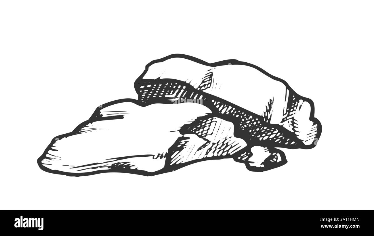 Stone Rock Stacked Pile Fieldstone Vintage Vector Stock Vector Image ...