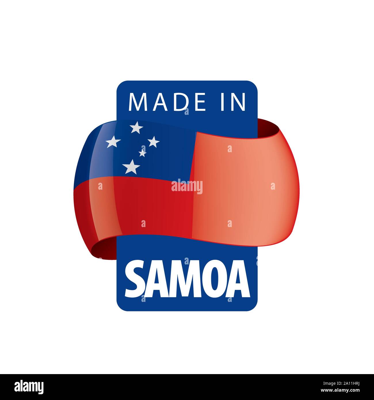 Samoa flag, vector illustration on a white background Stock Vector ...