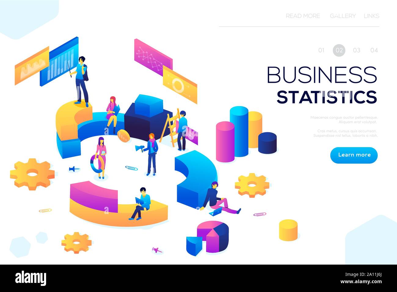 Flat isometric infographics for banner or business header vector ...