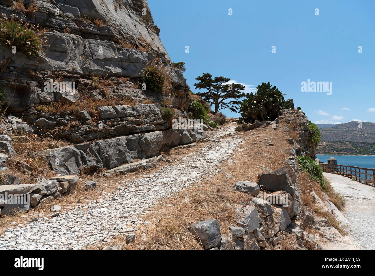 Spinalonga island, Crete, Greece. Fortifications and venetian ...