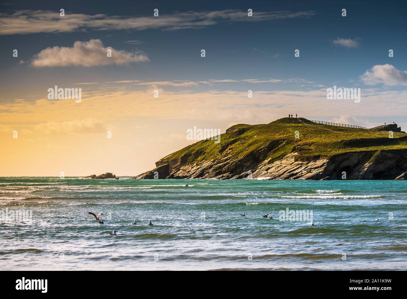 The historic Iron Age prompontory fort on Porth Island Trevelgue Head ...