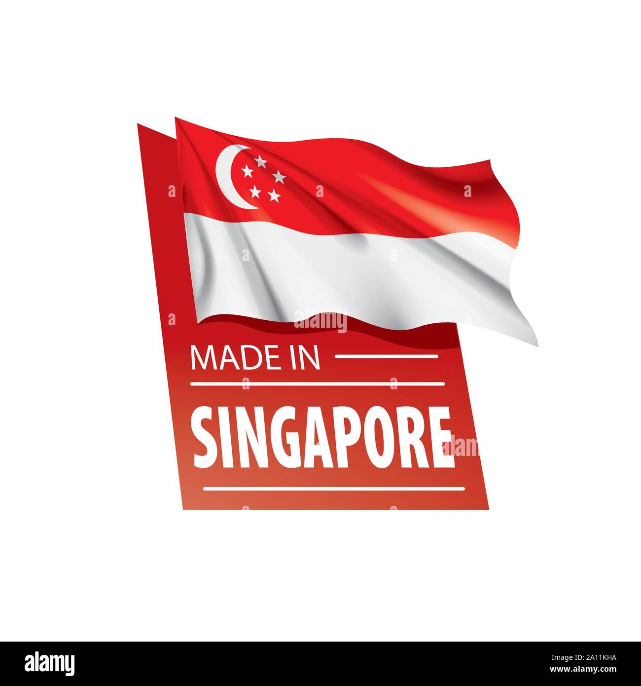 Singapore flag, vector illustration on a white background Stock Vector ...