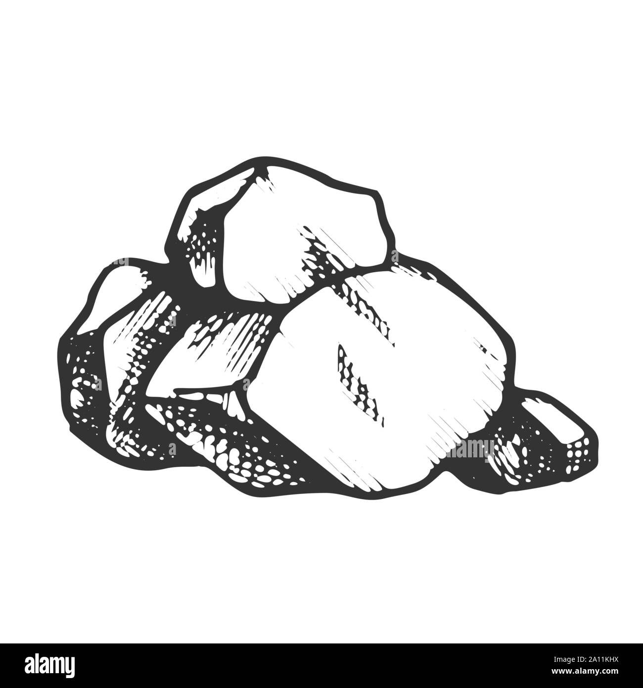 Stone Rock Decorative Element Monochrome Vector Stock Vector Image ...